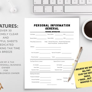 2022 Tax Return Binder + Excel | Individual AND Business Tax | Tax ...