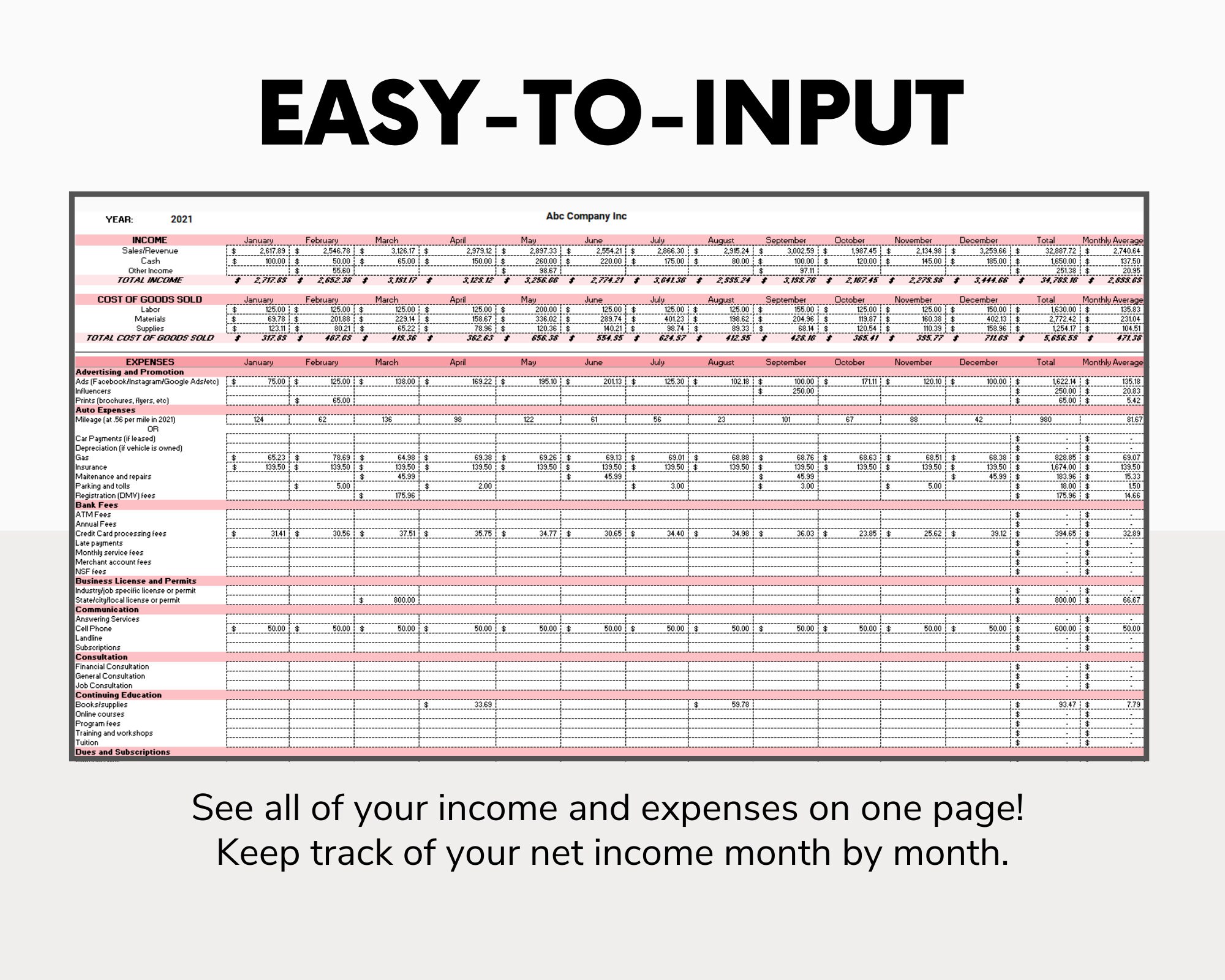 2022 Tax Return Binder in Pink + Excel | Individual AND Business Tax ...