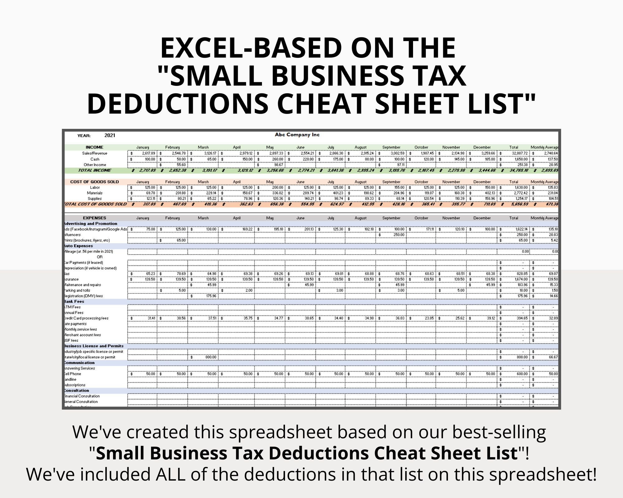 2023 Tax Return Binder Excel, Individual AND Business Tax, Tax ...