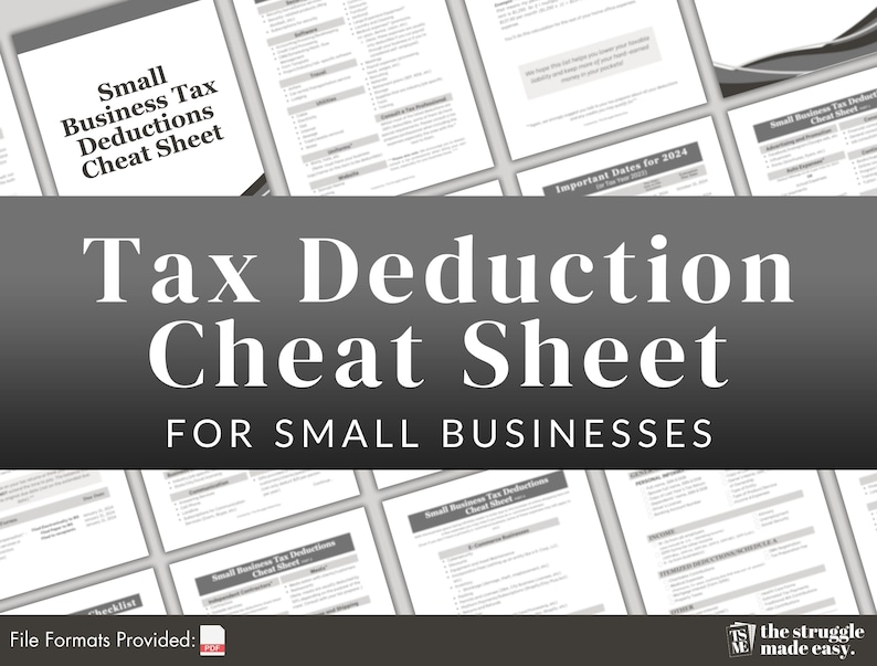 Small Business Tax Deductions Cheat Sheet Tax Write Offs List Side ...