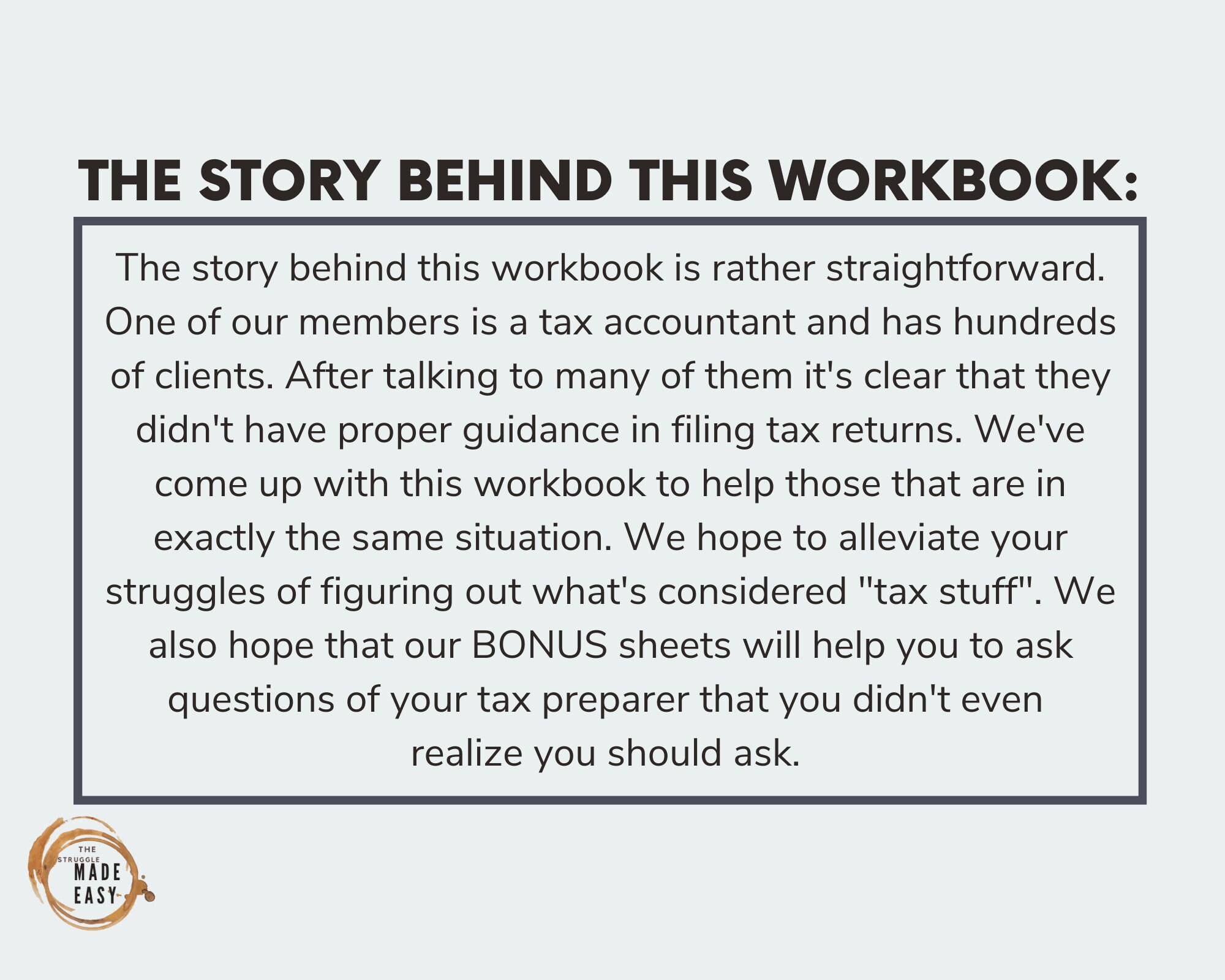 Personal Tax Return Workbook, Tax Preparation Checklist, Personal Taxes ...