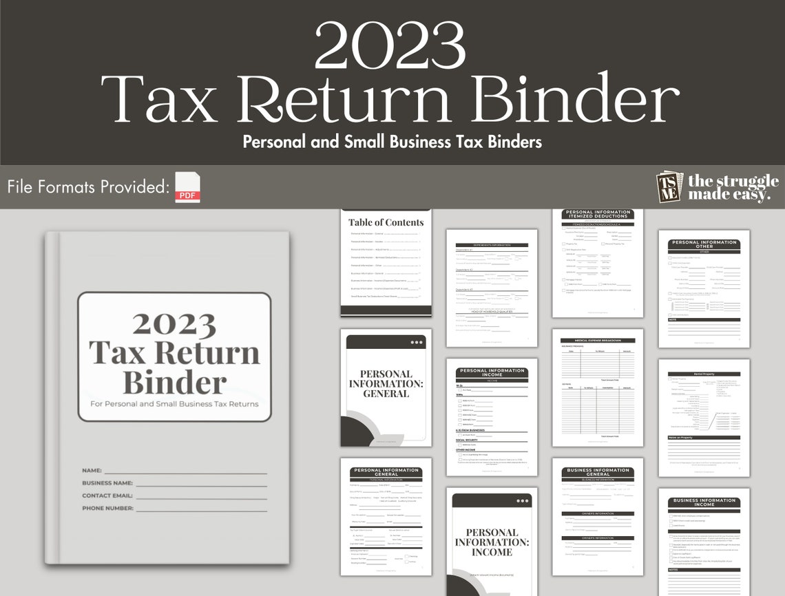 2023 Tax Return Binder: Small Business & Personal (PDF Download) - Etsy