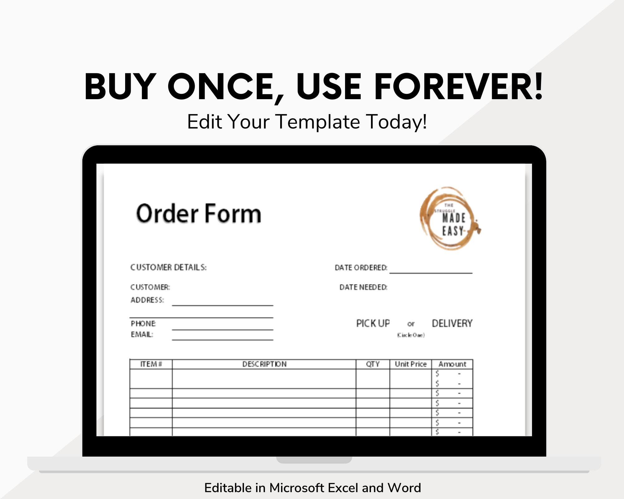 Order Form Template Microsoft