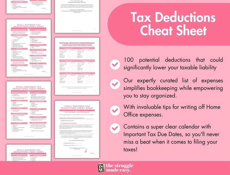 2023 Tax Return Binder Pink, Individual AND Business Tax, Tax Organizer ...