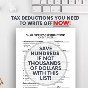 Small Business Tax Deductions Cheat Sheet & Expense Tracker (PDF) - Etsy