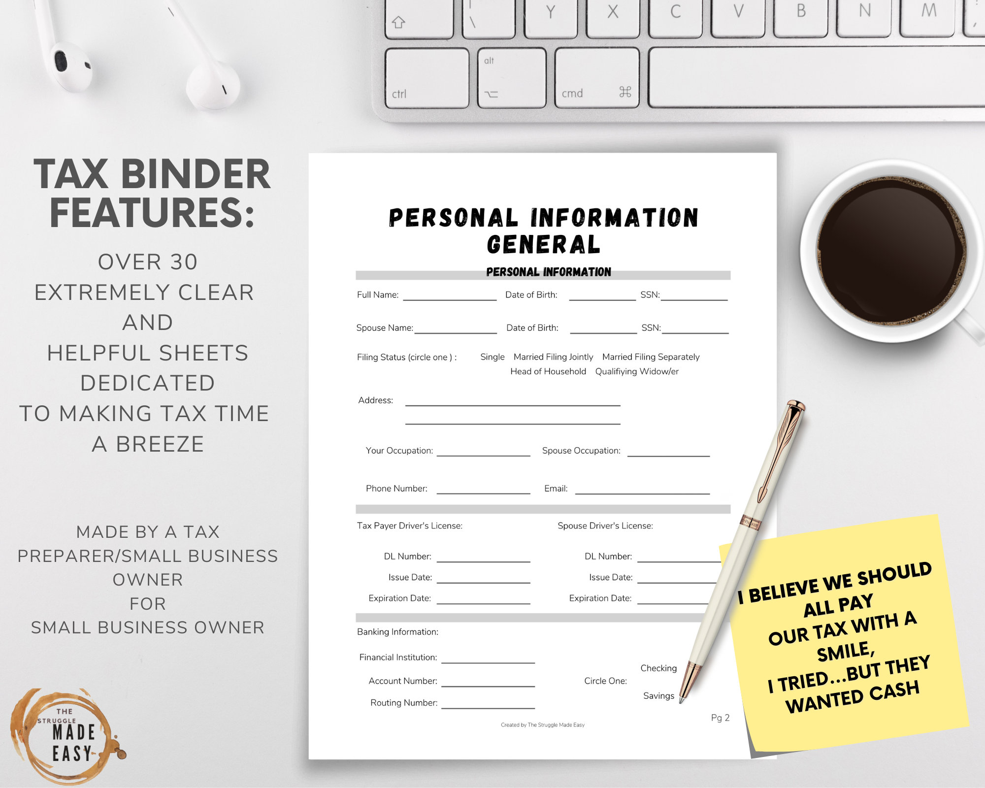 2021 Tax Return Binder Business Planner Individual AND Business Tax Tax ...