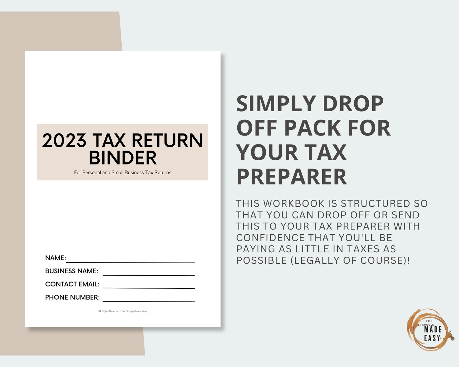 2023 Tax Return Binder: Personal & Small Business (PDF Download) - Etsy