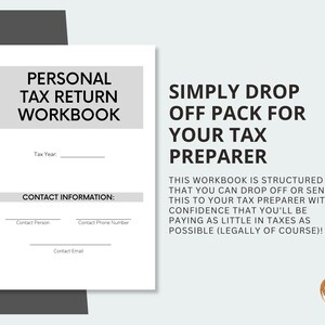 Personal Tax Return Workbook, Tax Preparation Checklist, Personal Taxes ...