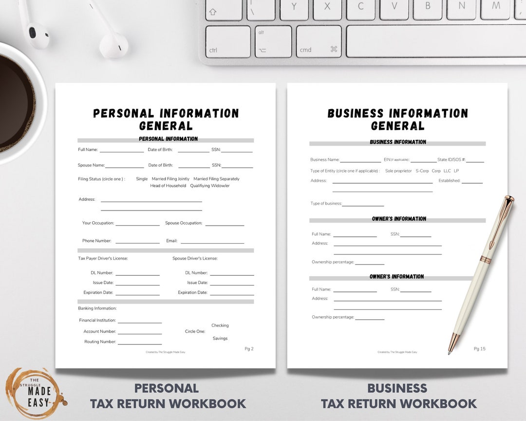 2021 Tax Return Binder | Personal + Small Business Tax | Instant PDF ...