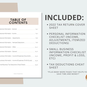 2022 Tax Return Binder | Personal + Small Business Tax | PDF Download ...