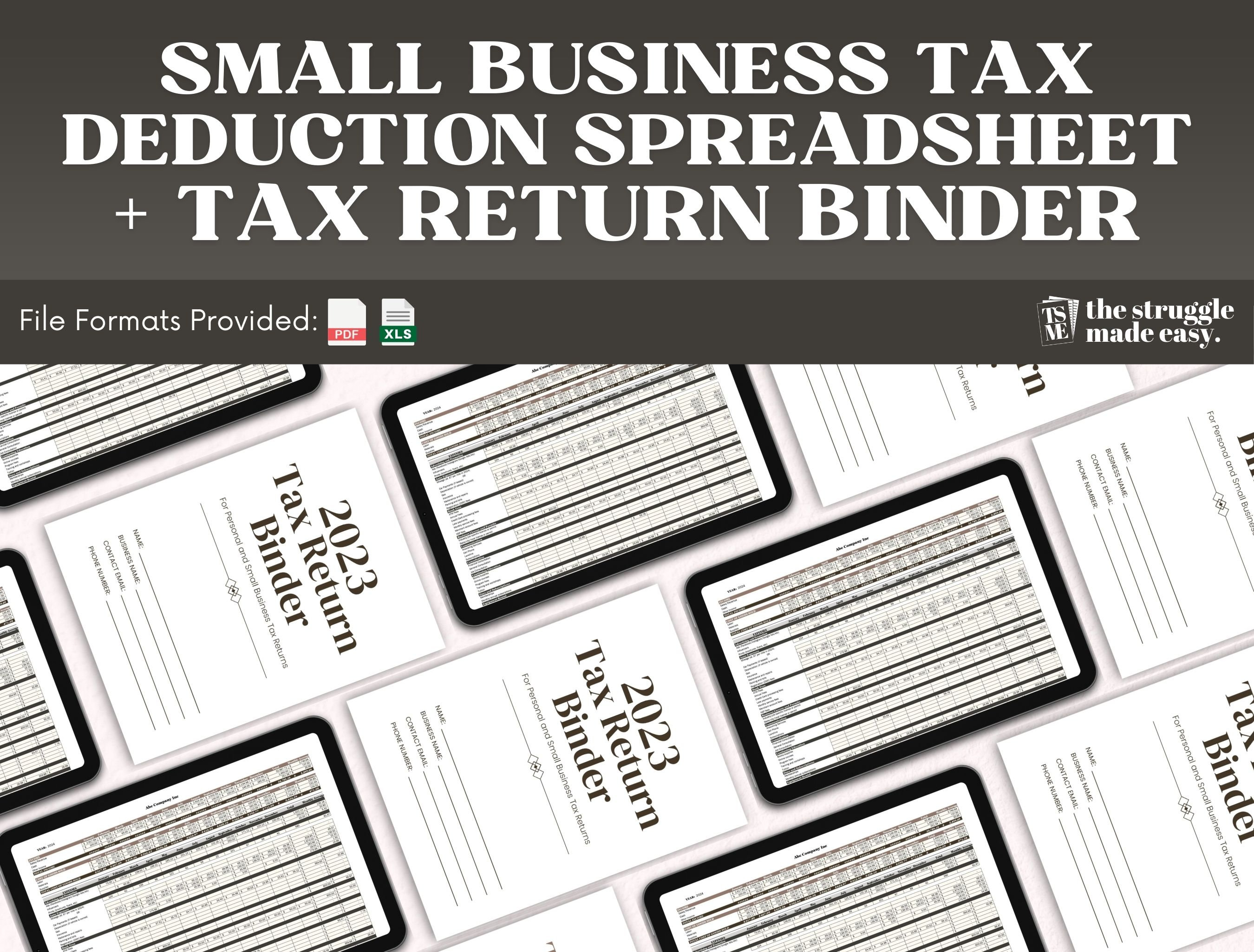 2023 Tax Return Binder + Tax Deduction Spreadsheet, Individual AND ...