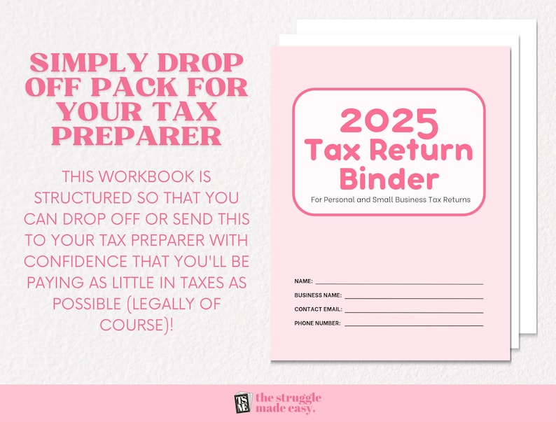 2025 Small Business Tax Binder | Printable Tax Organizer (U.S. Taxes ...