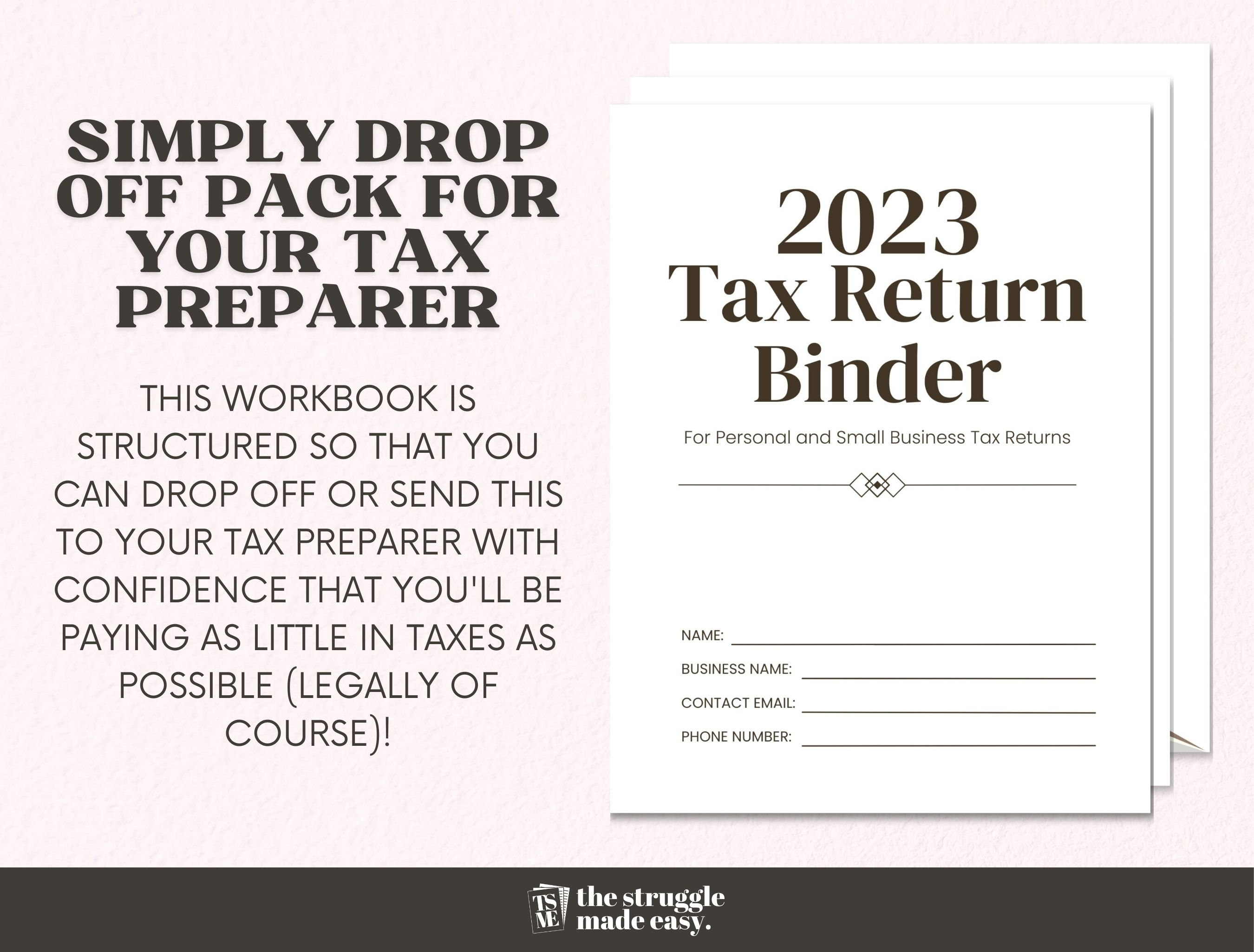 2023 Tax Return Binder + Tax Deduction Spreadsheet, Individual AND ...