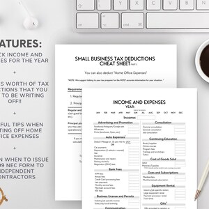 Small Business Tax Deductions Cheat Sheet Income and Expense | Etsy