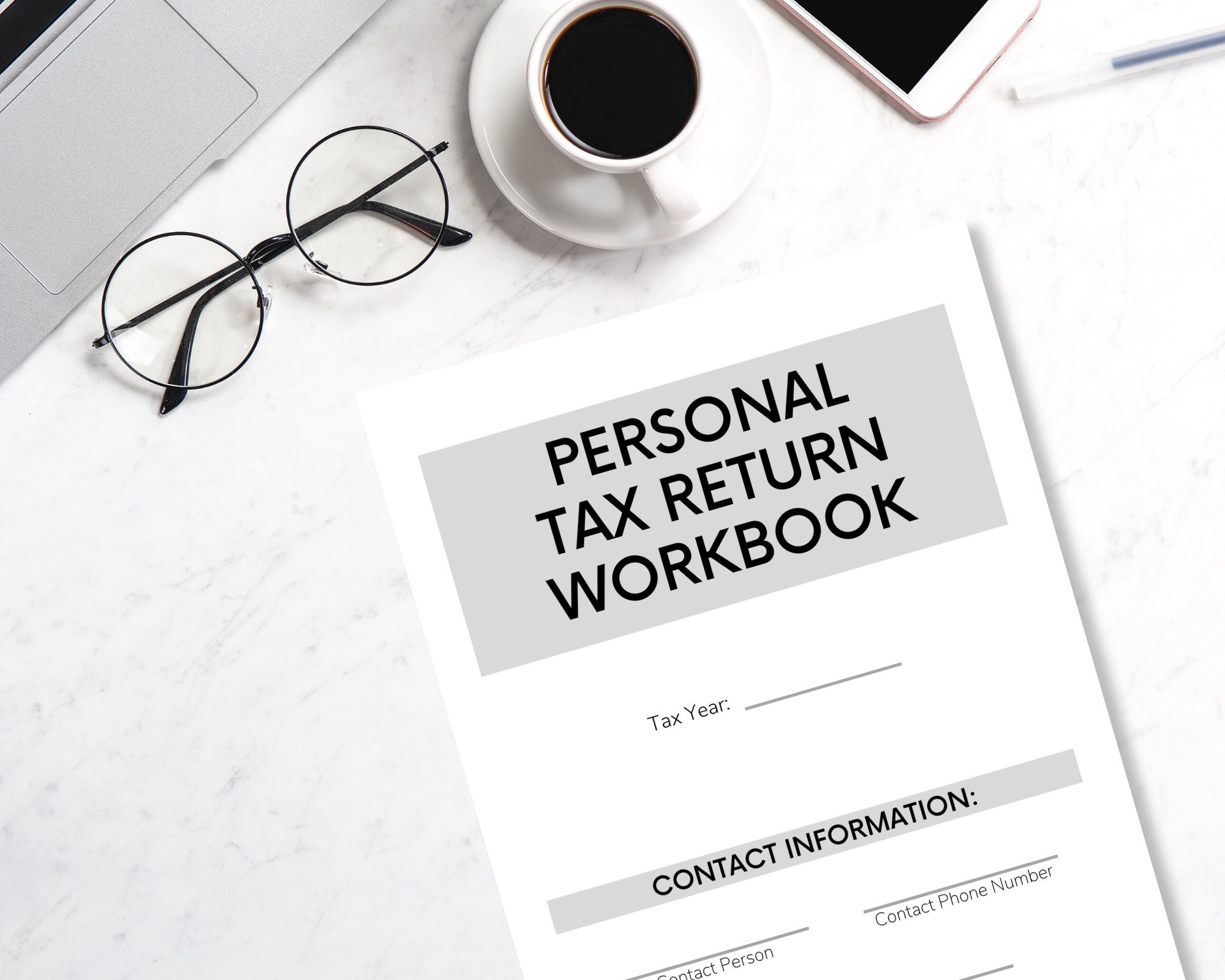 Personal Tax Return Workbook, Tax Preparation Checklist, Personal Taxes ...