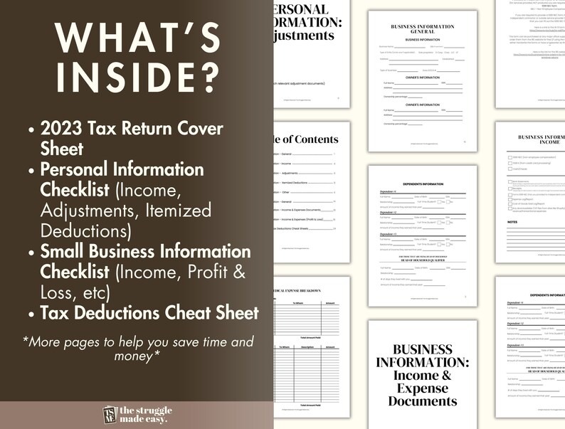 2023 Tax Return Binder: Small Business & Personal Tax Prep (digital ...