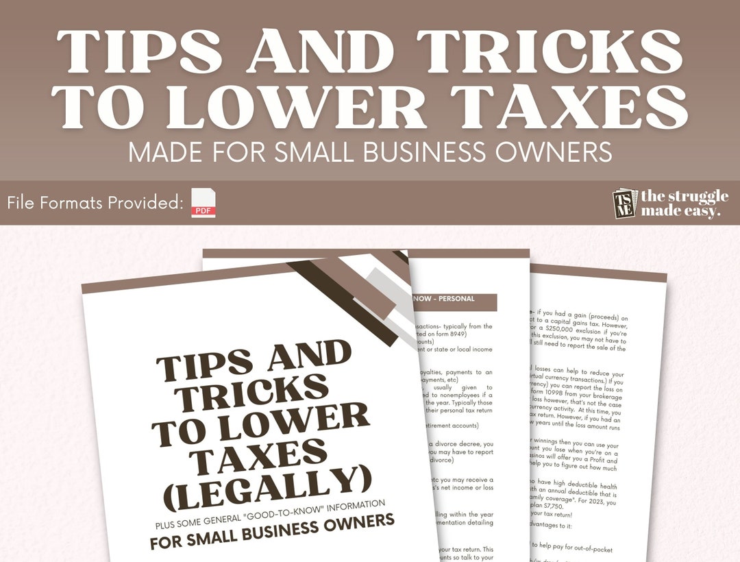 2023 Tips and Tricks to Lower Taxes, Small Business Tax, Small Business ...