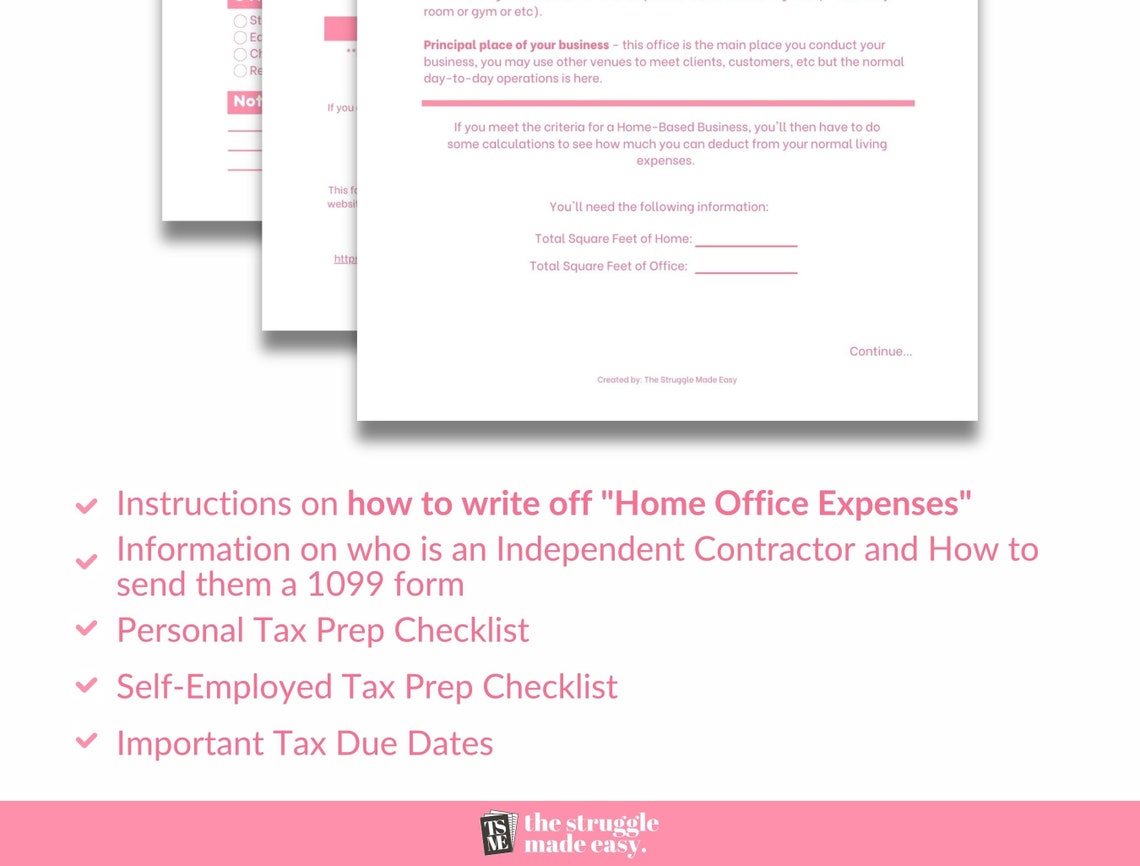 Small Business Tax Deduction Checklist: Expense Tracker (digital ...