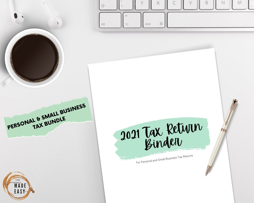 2021 Tax Return Binder in Green | Individual AND Business Tax | PDF ...