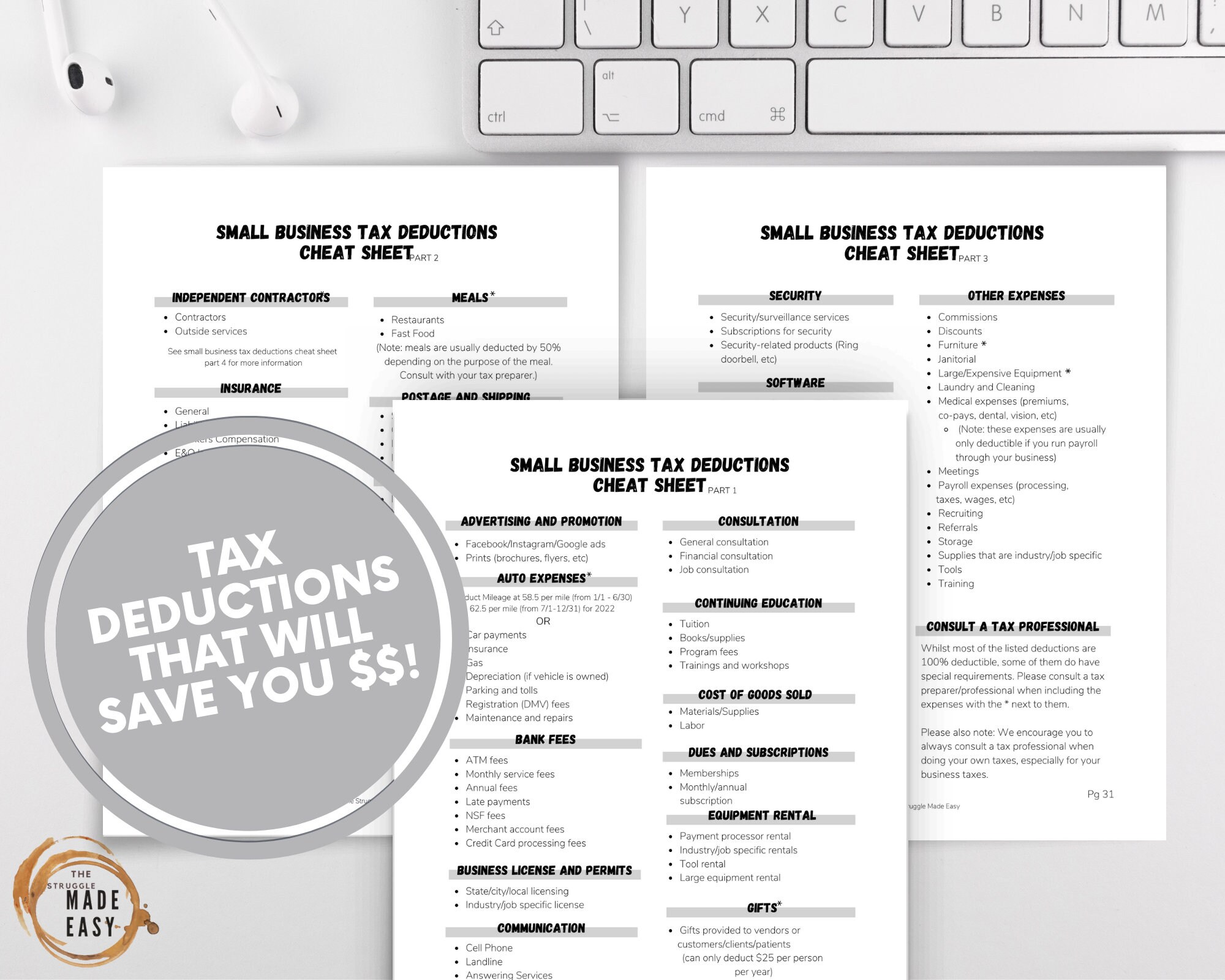 2022 Tax Return Binder + Excel | Individual AND Business Tax | Tax ...