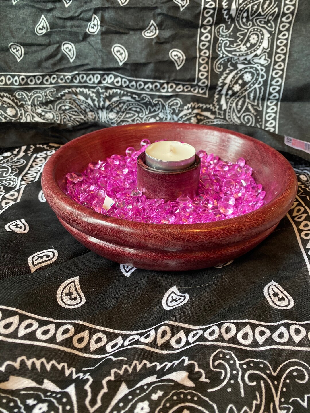 Purple Heart Tea Light Bowl - Etsy