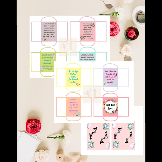 Printable Tea Bag Envelopes Tea Pouch Tea Wrapper DIY - Etsy