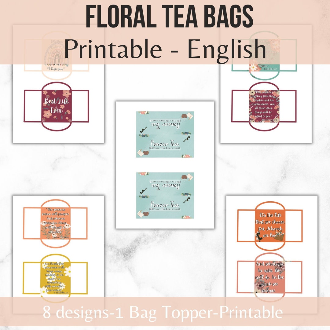 Printable Tea Bag Envelopes | Tea Pouch | Tea Wrapper | DIY Gift ...