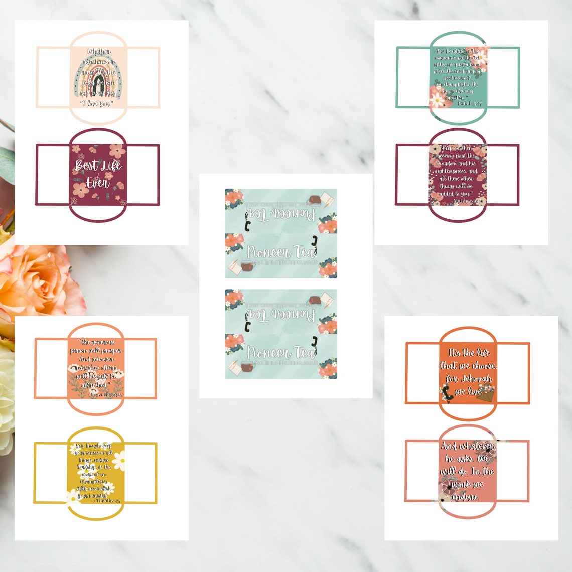 Printable Tea Bag Envelopes Tea Pouch Tea Wrapper DIY - Etsy