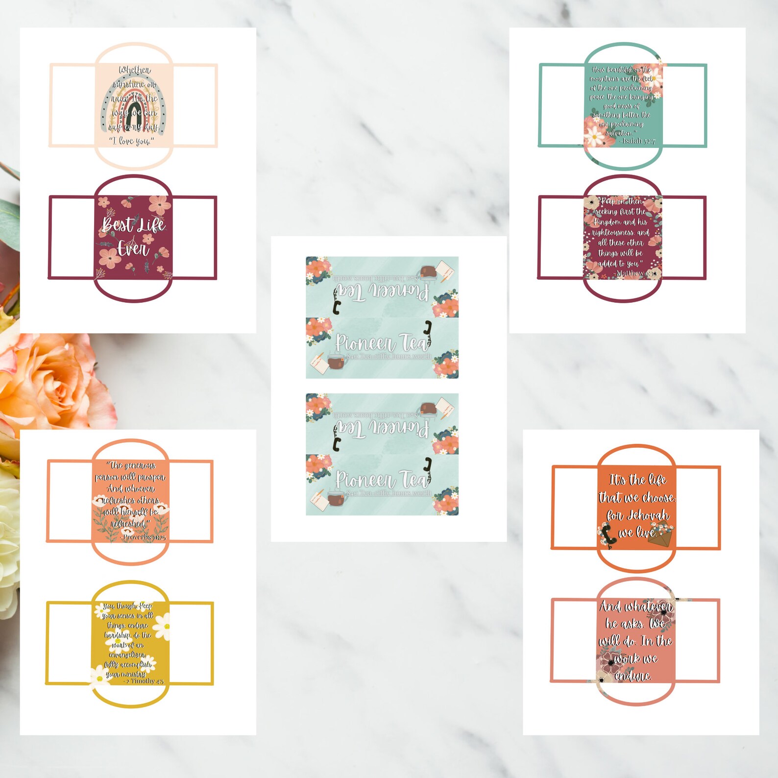 Printable Tea Bag Envelopes Tea Pouch Tea Wrapper DIY - Etsy