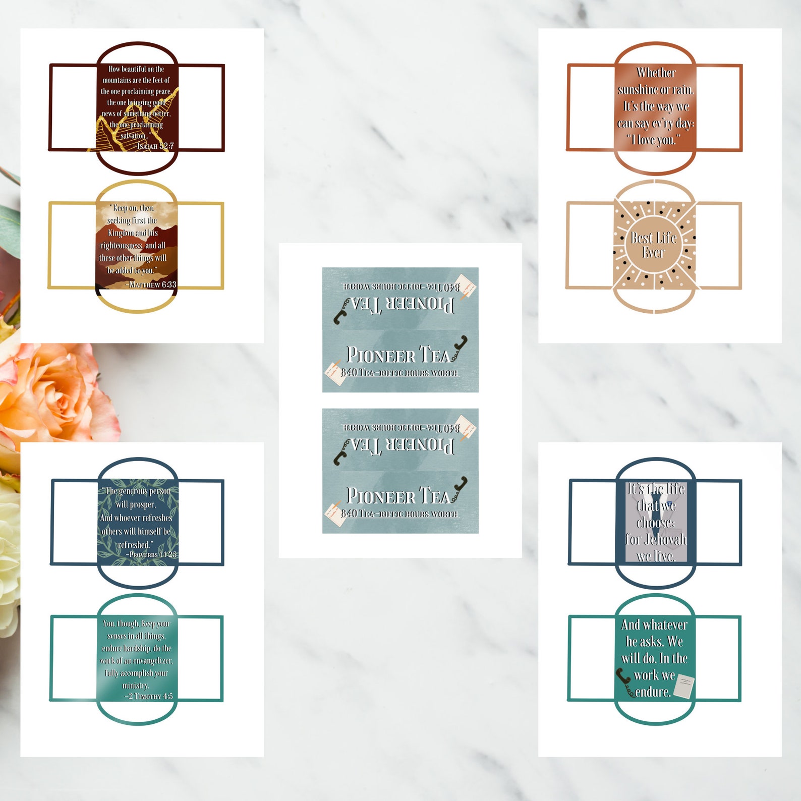 Printable Tea Bag Envelopes Tea Pouch Tea Wrapper DIY - Etsy