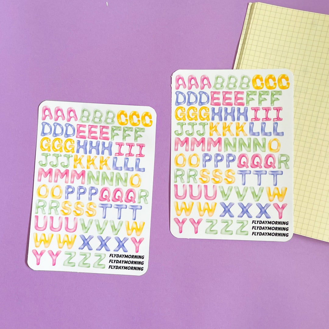 Chunky Alphabet Stickers Cute Aesthetic Stickers for Journal - Etsy