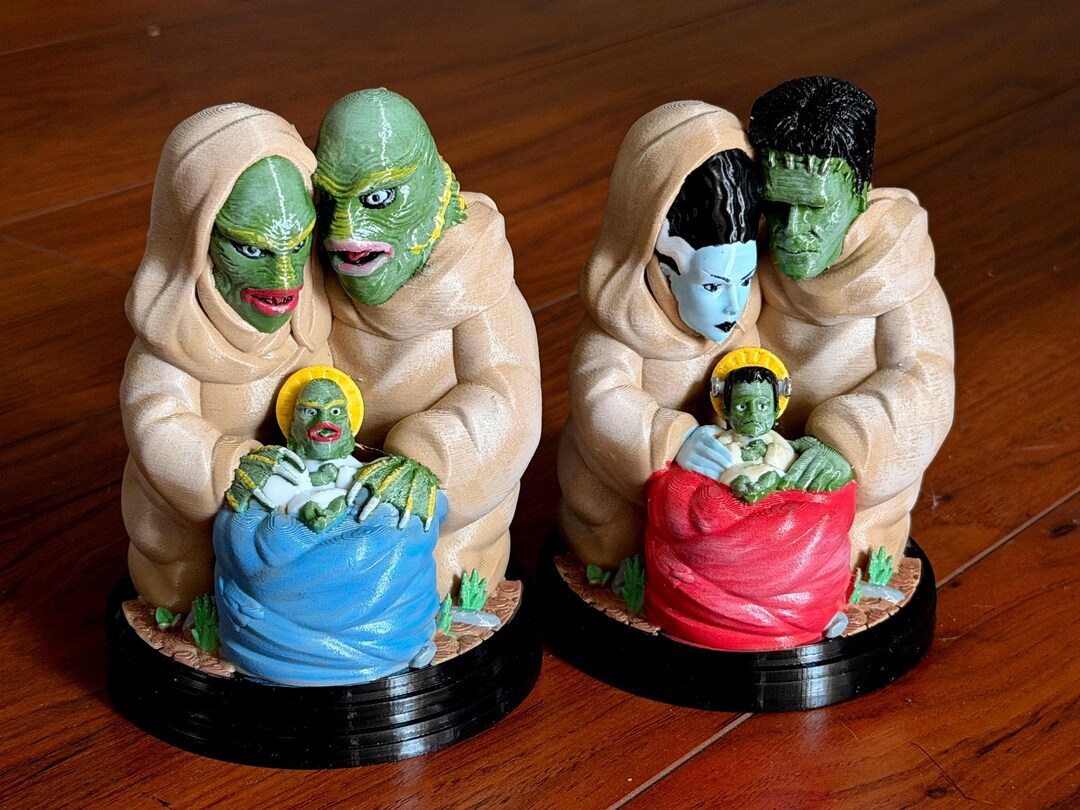 Classic Monsters Nativity Nightlight, Hand Sculpted, Painted! - Etsy
