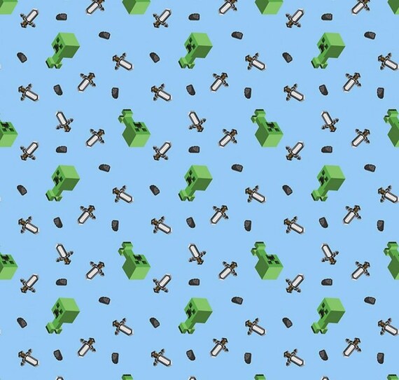 Minecraft Creeper Cotton Fabric 1/4 yard 9 X 44 or Fat | Etsy