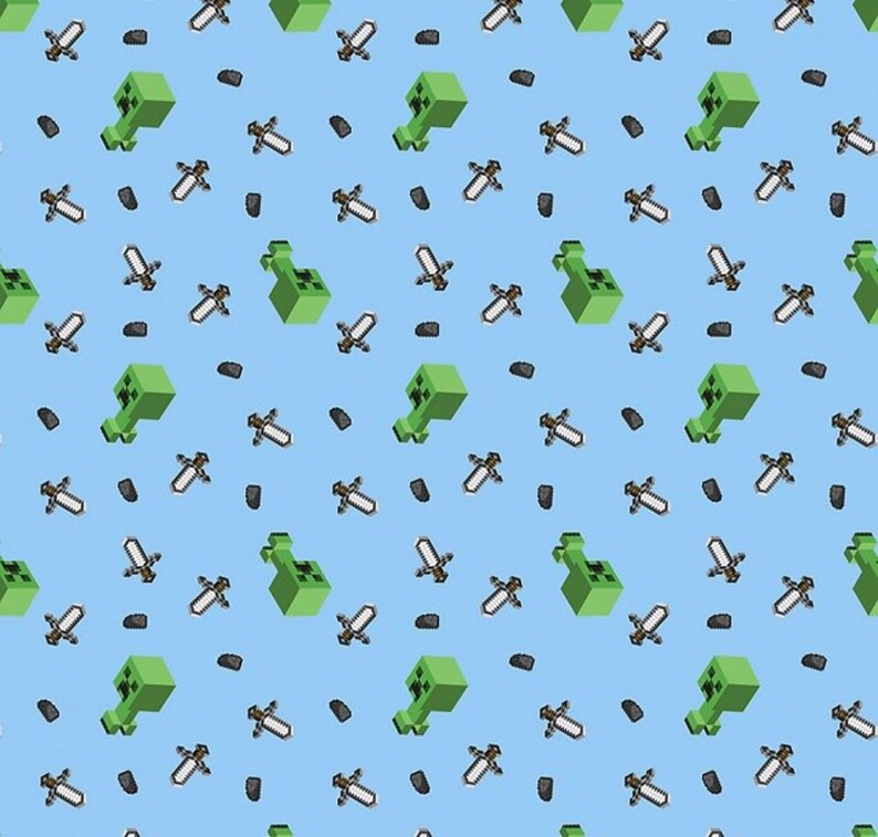 Minecraft Creeper Cotton Fabric 1/4 yard 9 X 44 or Fat | Etsy