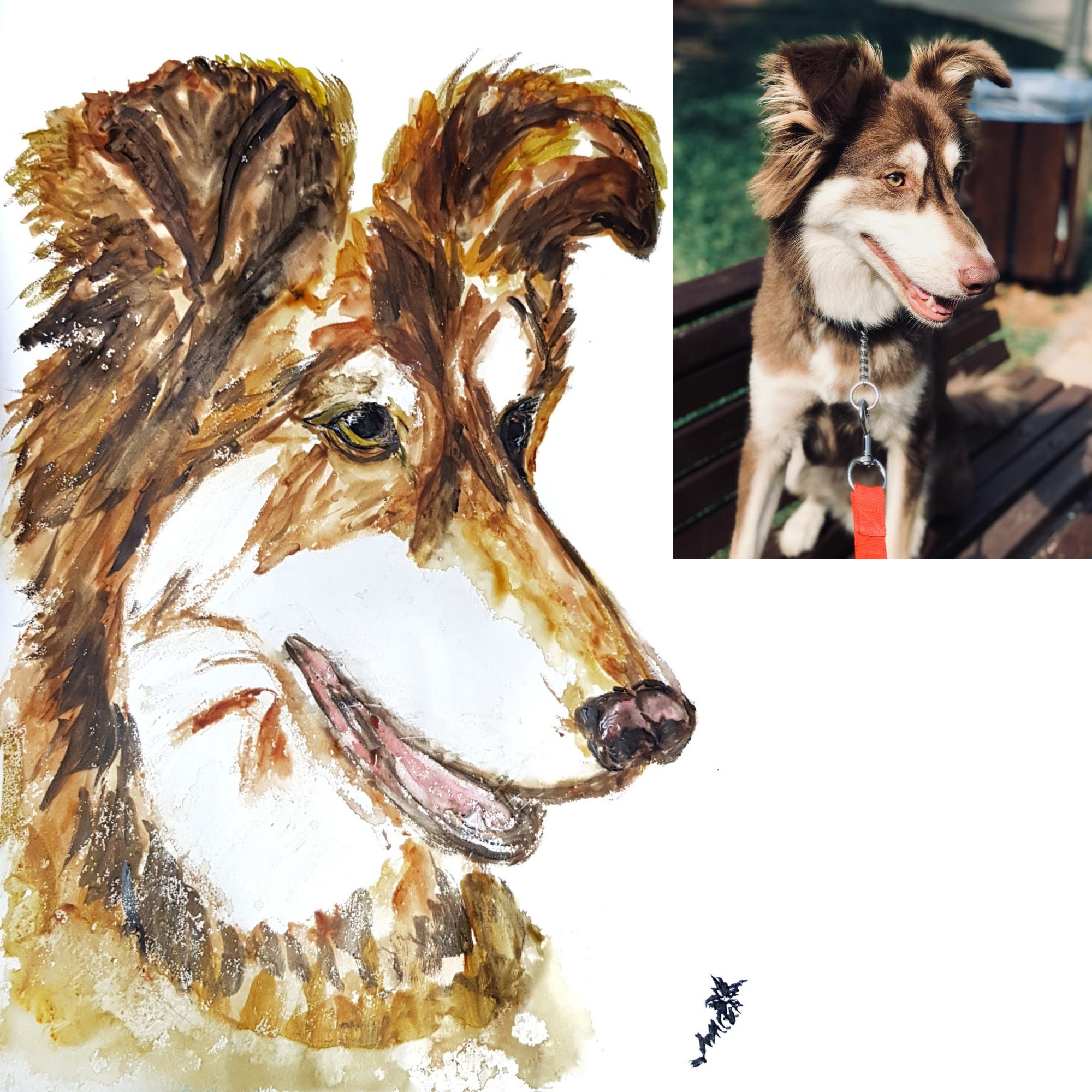 Dog Drawing From Photo Pet Parent Gift Custom Pet Portrait Dog Portrait ...