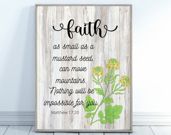 Mustard Seed Printable - Etsy