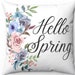 Hello Spring Pillow Cover, Spring Watercolor Flowers Throw Cover ...