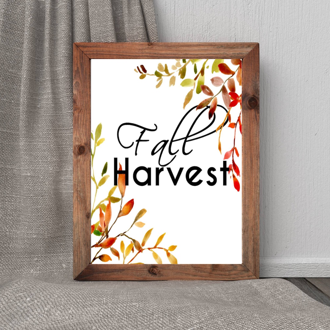 Fall Harvest Printable, Thanksgiving Sign Printable, Thanksgiving Decor ...