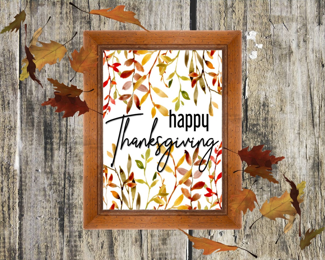Happy Thanksgiving Sign, Thanksgiving Sign Printable, Fall Wall Decor ...