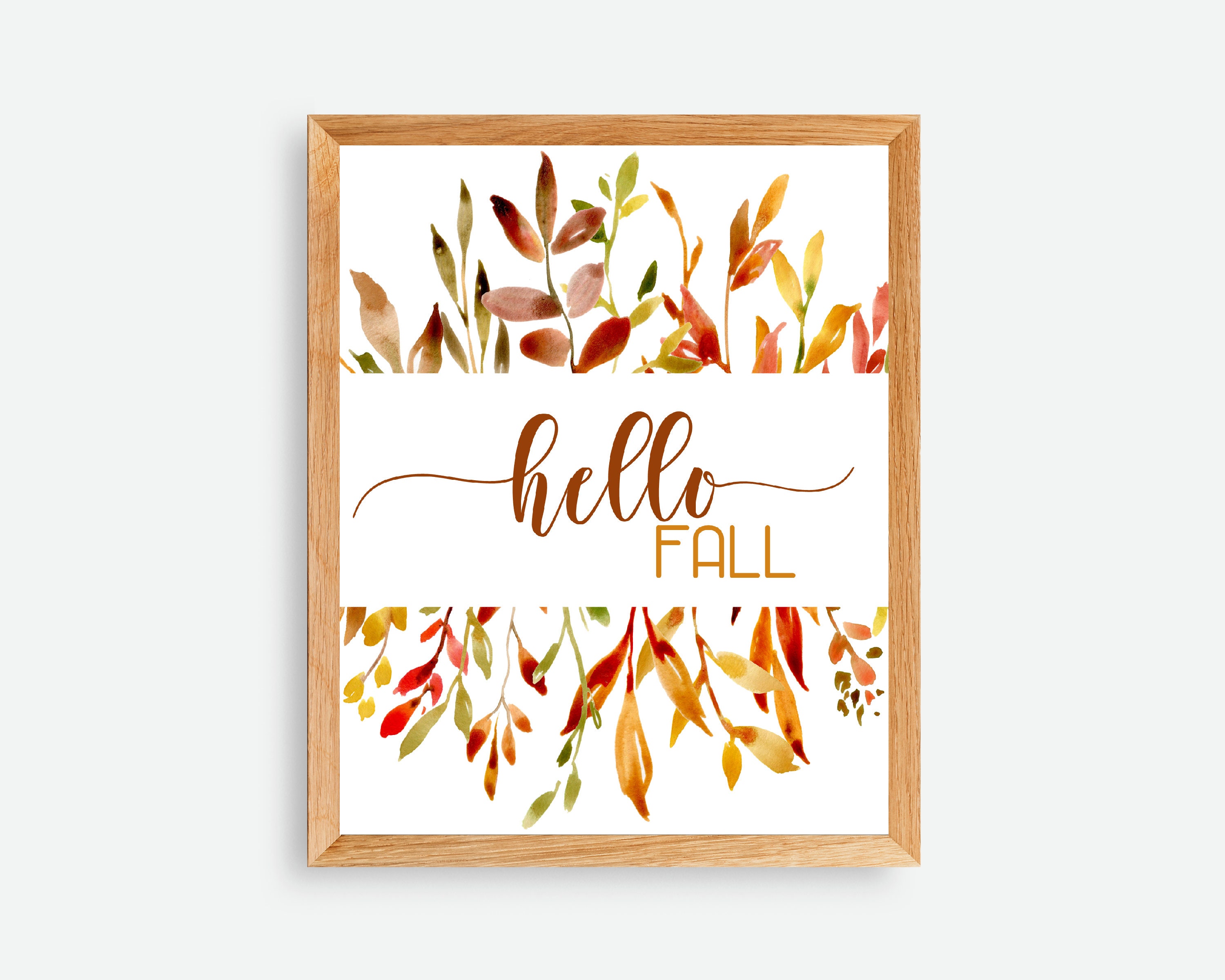 Hello Fall Printable Fall Wall Decor Print Thanksgiving - Etsy