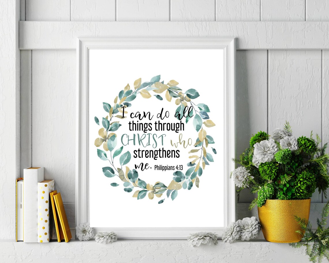 Philippians 4:13 Wall Art I Can Do All Things Through Christ - Etsy
