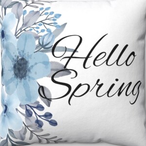 Hello Spring Pillow Cover, Flower Spring Pillow Cover, Spring ...