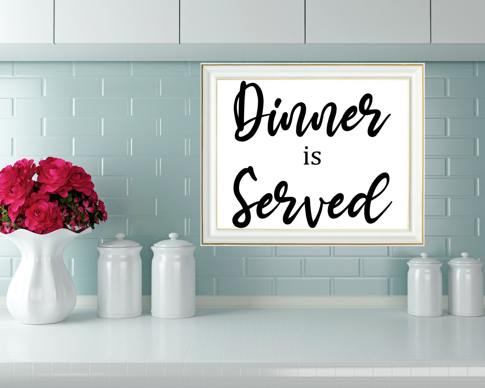 Dinner is Served, Kitchen Decor Printable, Kitchen Printable Wall Sign ...