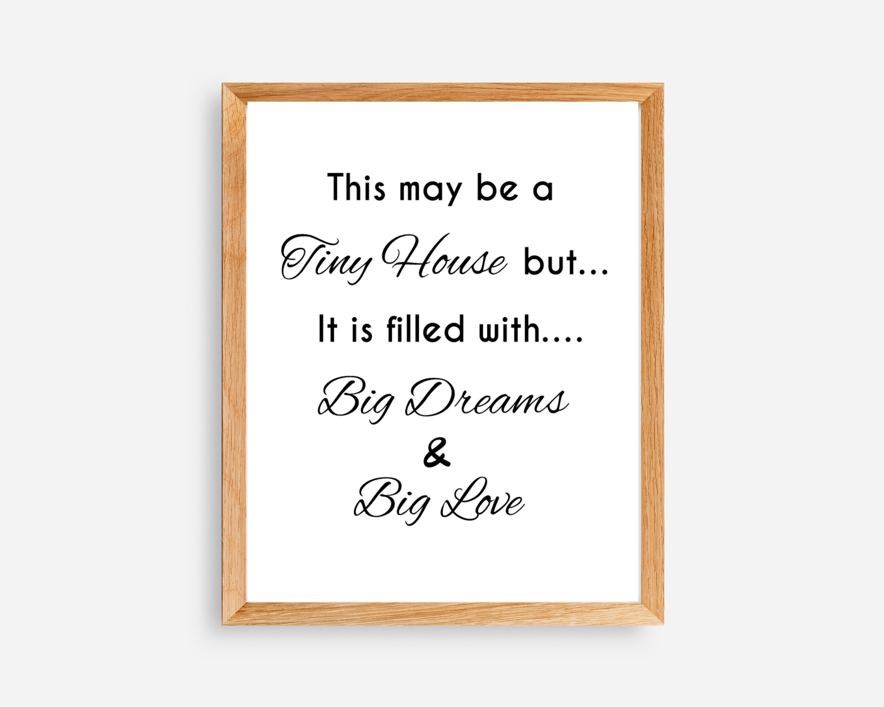 Tiny House Wall Sign, Tiny House Decor Printable, Little House ...