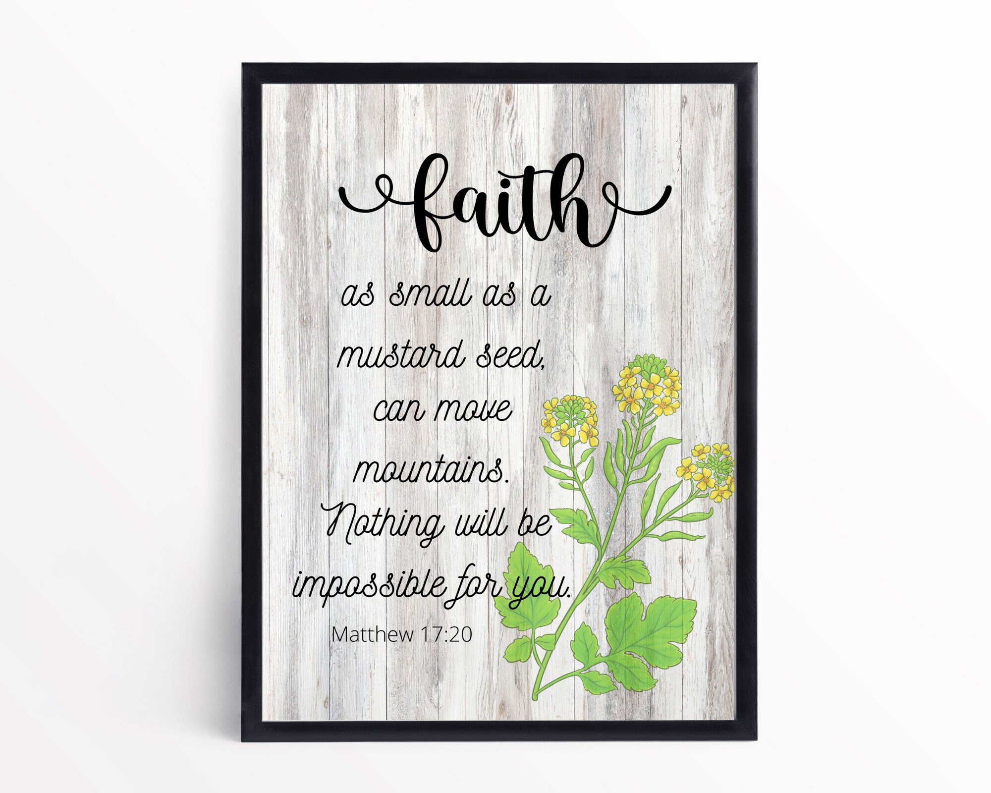 Matthew 17 20 Bible Verse PRINTABLE, Faith as Small as a Mustard Seed ...