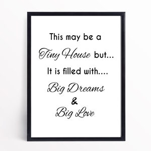 Tiny House Wall Sign, Tiny House Decor Printable, Little House ...