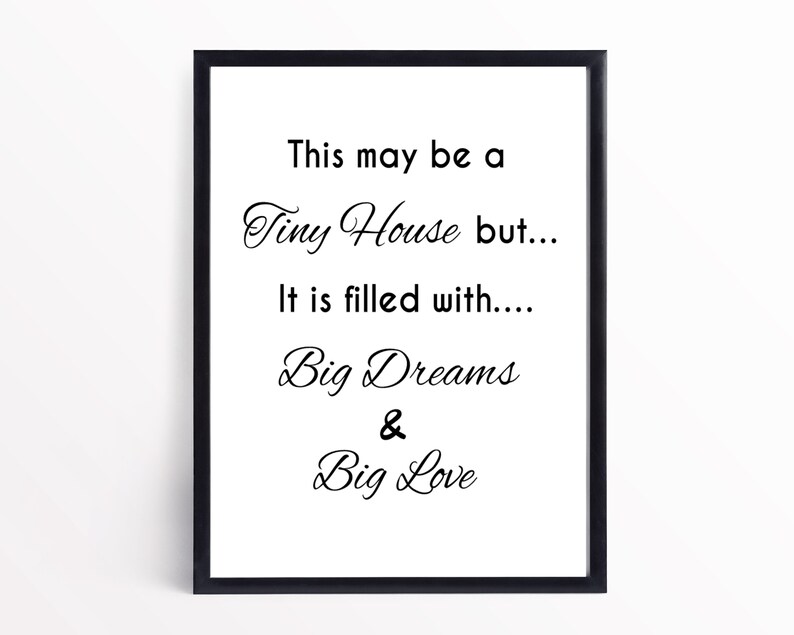 Tiny House Wall Sign, Tiny House Decor Printable, Little House ...