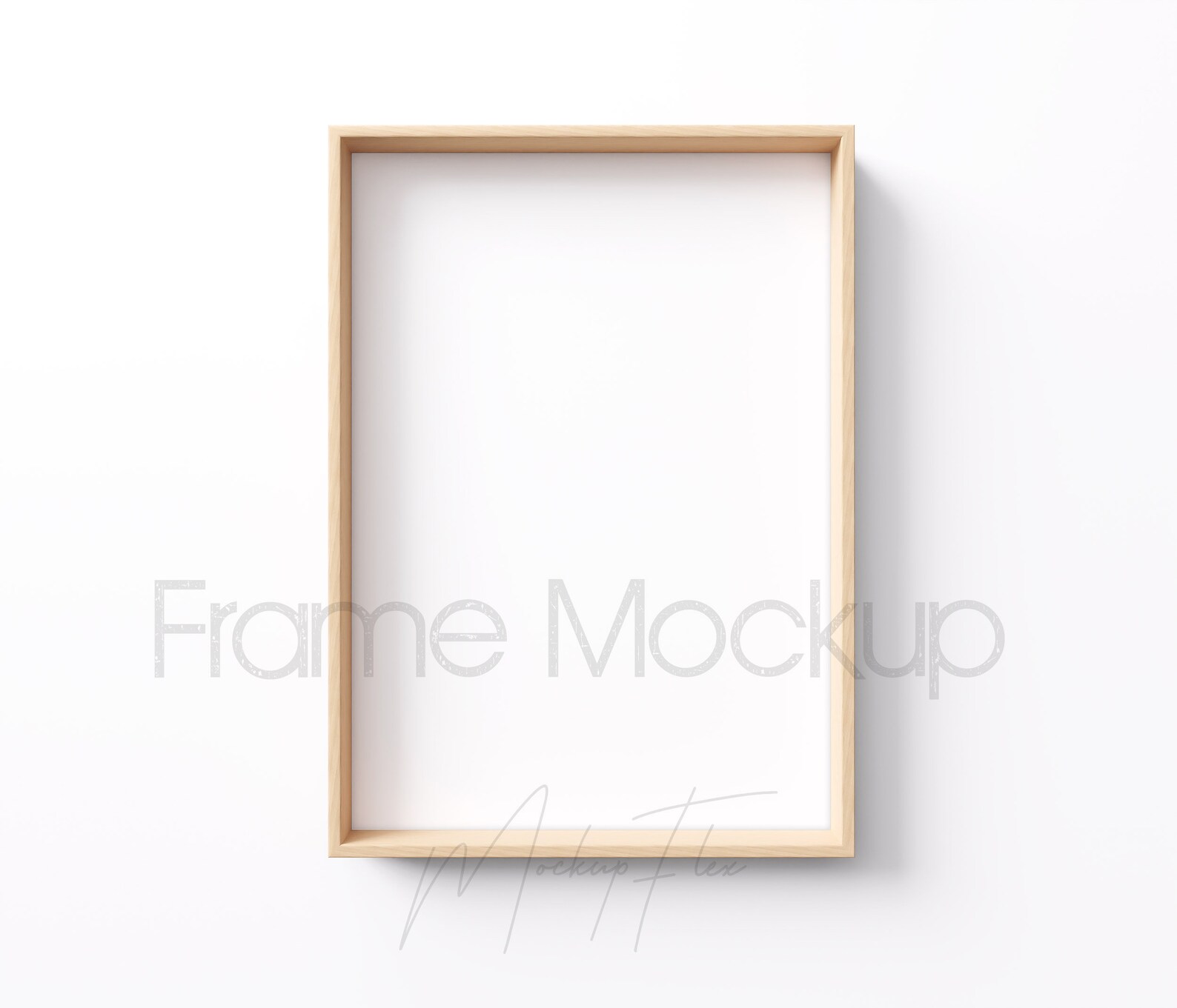 A4 Clean and Simple Wood Floating Frame Mockup. Minimalistic Wood ...