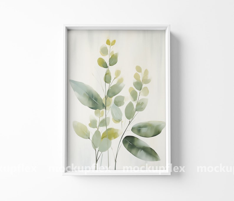 Clean and Simple White Floating Frame Mockup. Minimalistic White ...