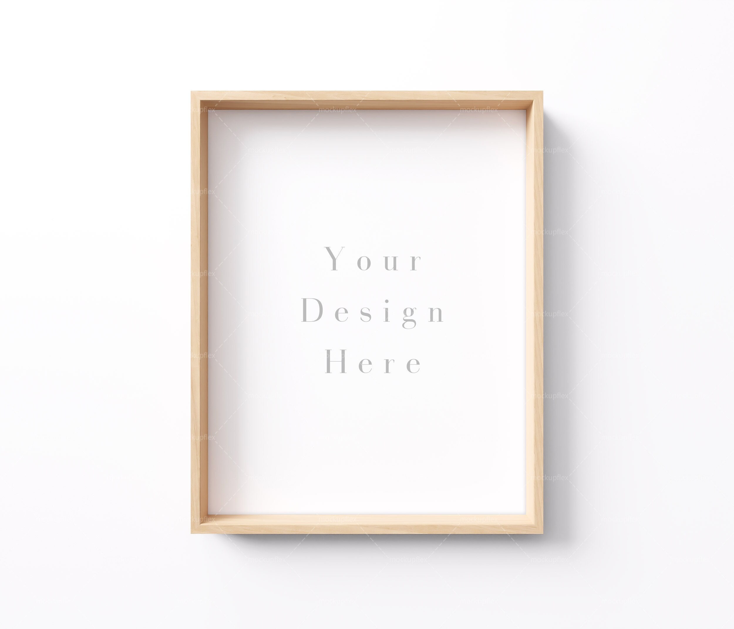 11:14 Clean and Simple Wood Floating Frame Mockup. Minimalistic Wood ...